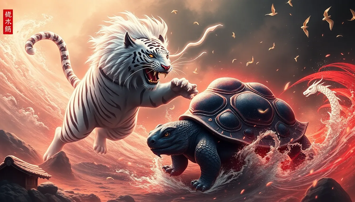 The Epic Battle of the White Tiger and the Black Tortoise - Chinese ...